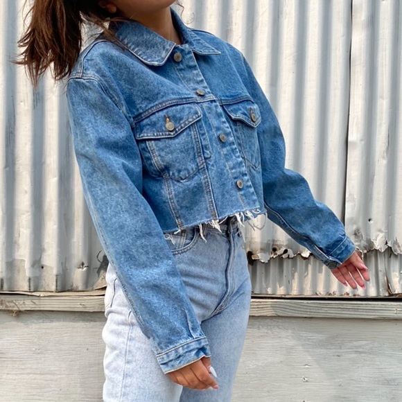 Brandy Melville | Jackets & Coats | Brandy Melville Cropped Jean Jacket ...